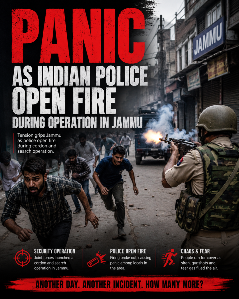 Panic as Indian police open fire during operation in Jammu - Kashmir ...